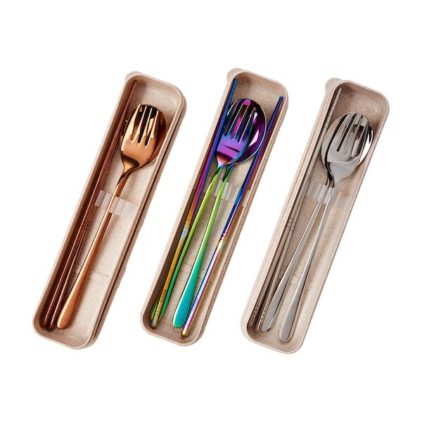 Stainless Steel Multi Color Cutlery Set - Unpackt