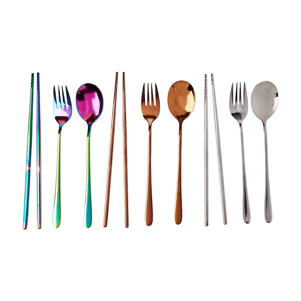 Stainless Steel Multi Color Cutlery Set - Unpackt