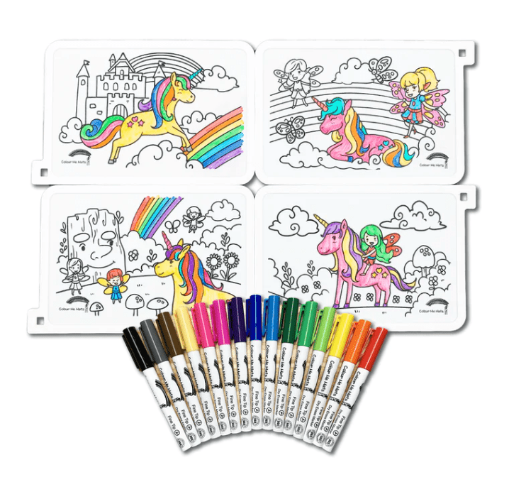 Reusable Colouring Mat Bundle- Magical Unicorns & Fairies - Unpackt